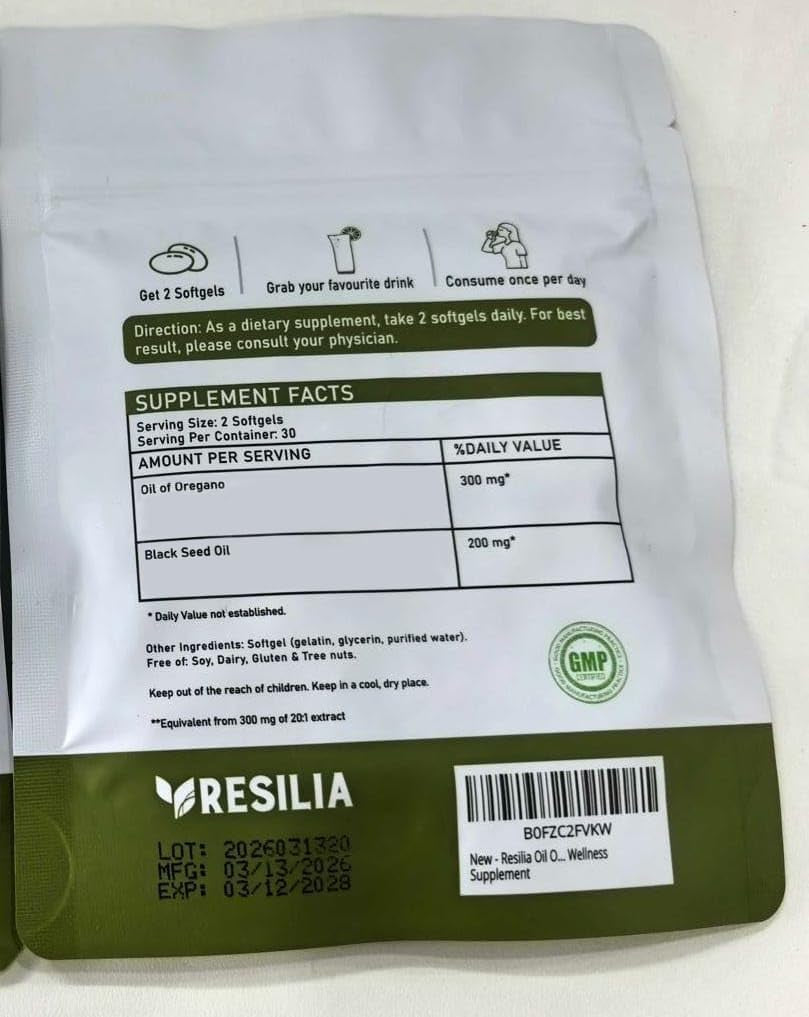 Softgels with Black Seed Oil – 300Mg Oregano Extract & 200Mg Black See ...